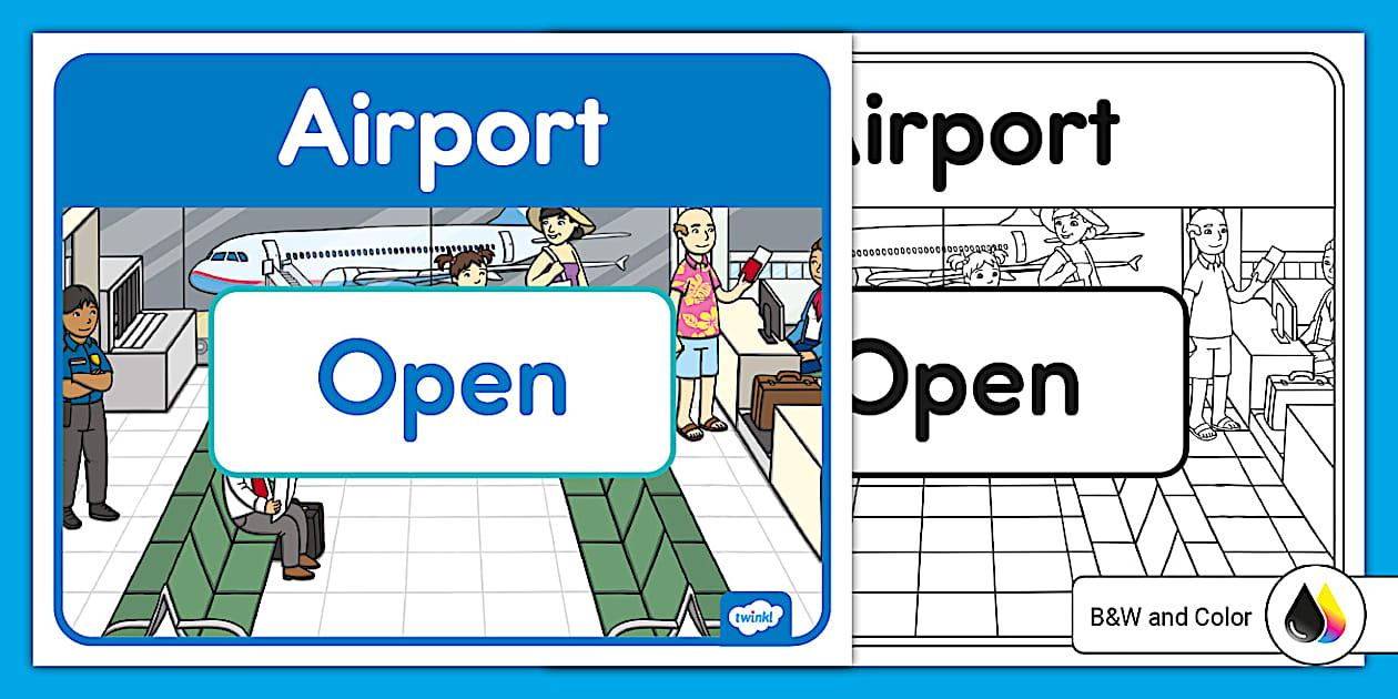 Airport Dramatic Play Open Sign