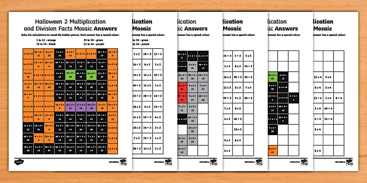 *NEW* Halloween Theme Multiplication & Division Math Mosaics
