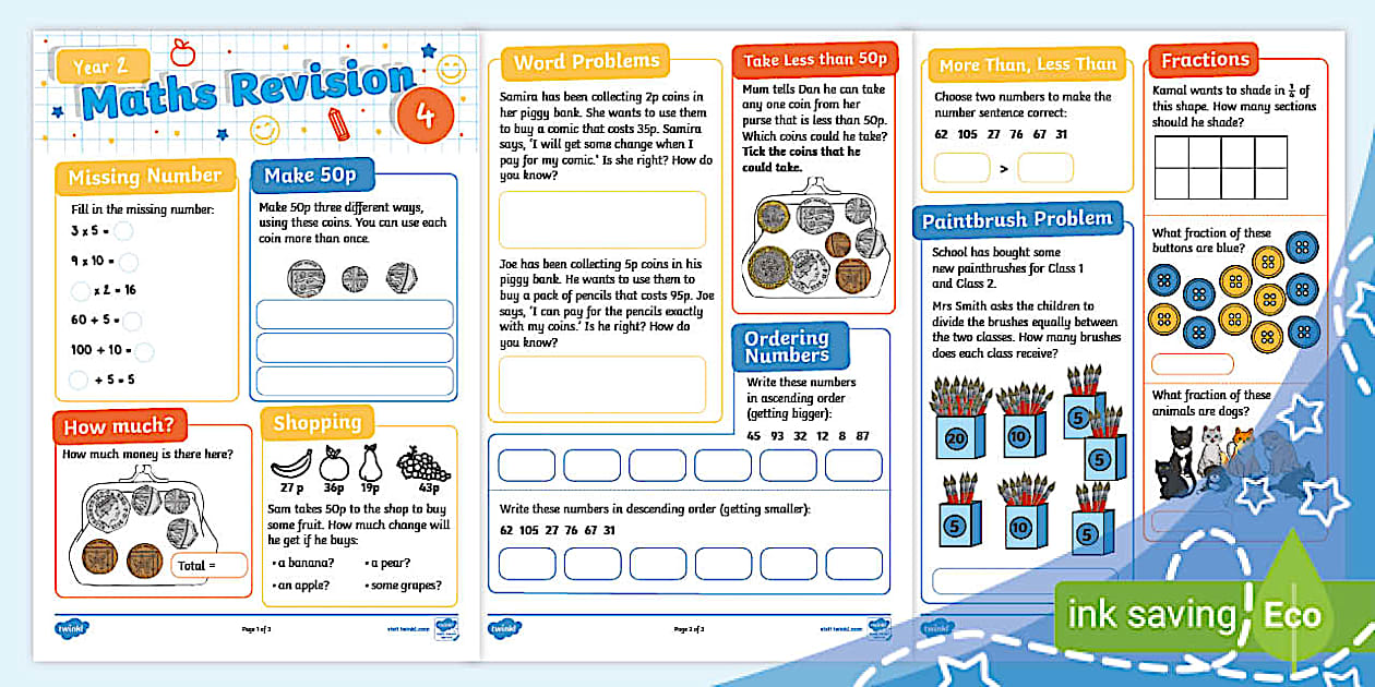 KS1 SATs: Year 2 Maths Revision 4 (teacher made) - Twinkl