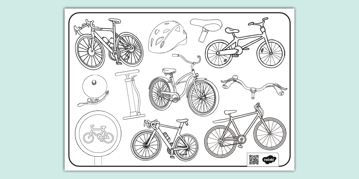 Cycling Doodle Colouring Page (teacher made) - Twinkl