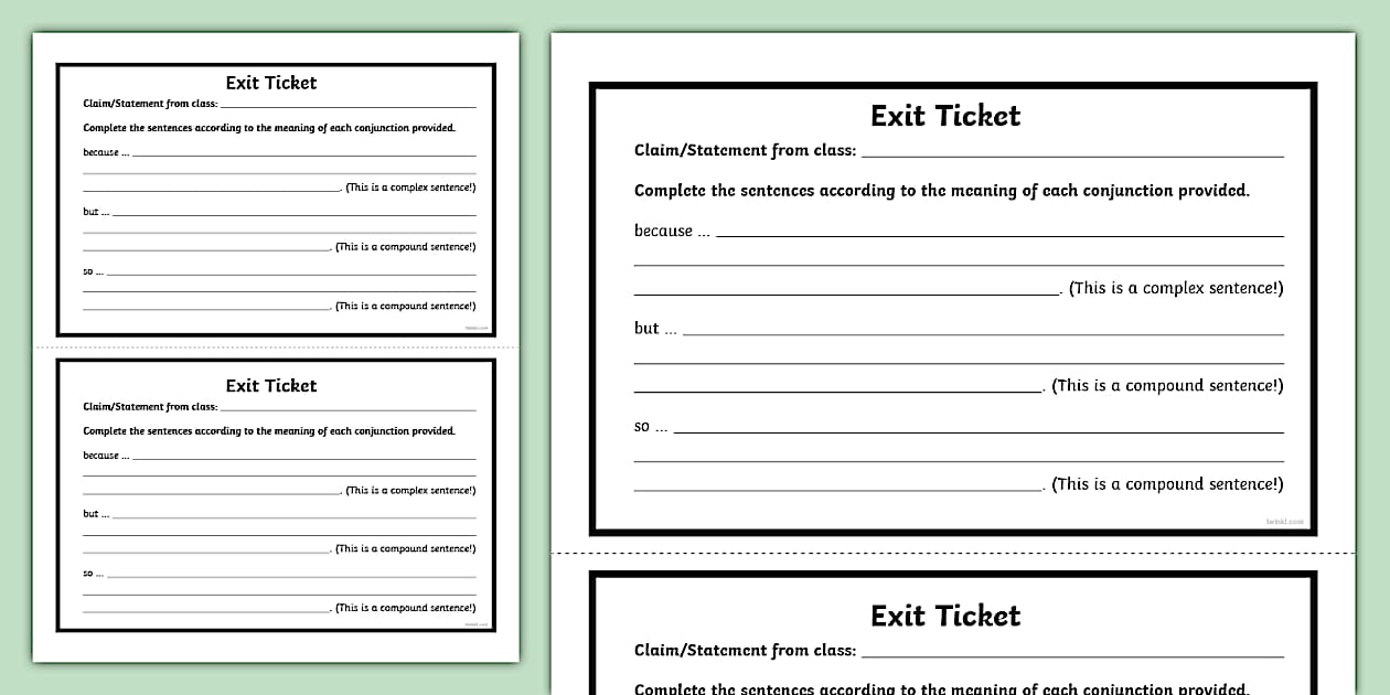 Sentence Practice Exit Ticket for 6th-8th Grade - Twinkl