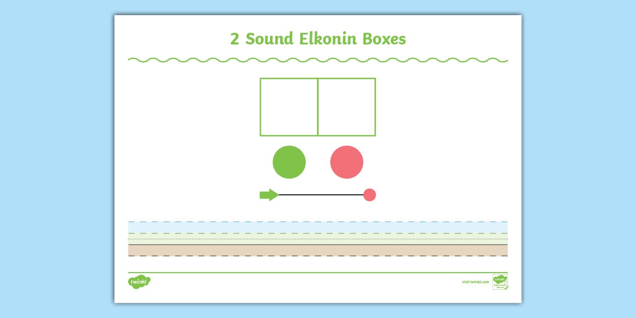 2 Sound Elkonin Boxes Activity Mat (teacher made) - Twinkl