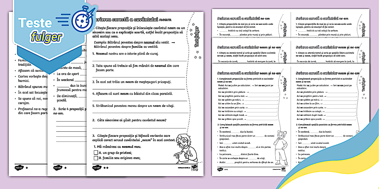 Scrierea corectă a cuvintelor neam/ne-am – Test fulger