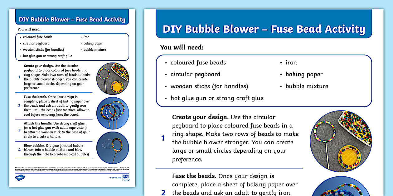 DIY Bubble Blower – Fuse Bead Activity (teacher made)