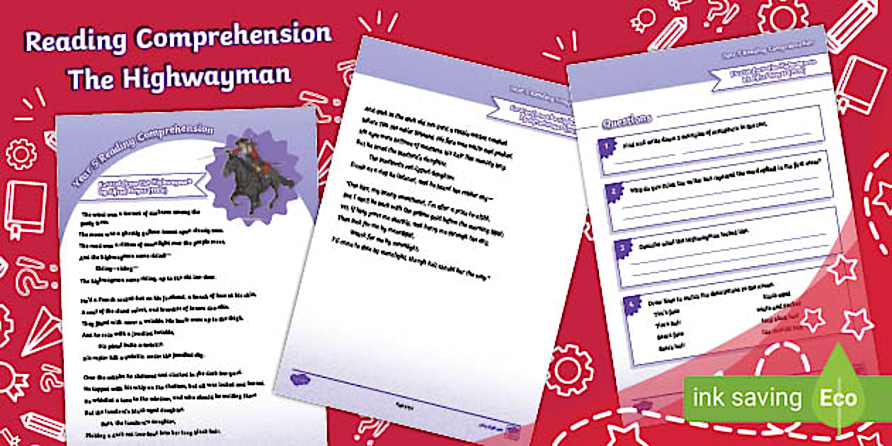 Year 5 Reading Comprehension - Poetry 2 (Ages 9 - 10)