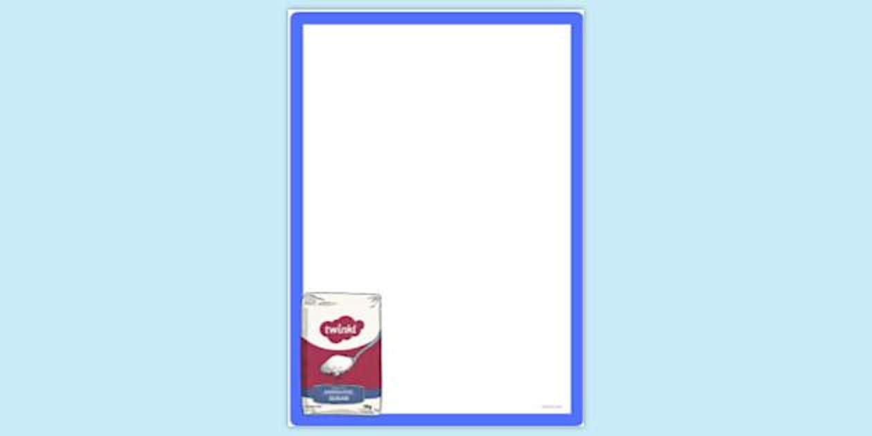 Simple Blank Bag of Sugar Page Border | Page Borders