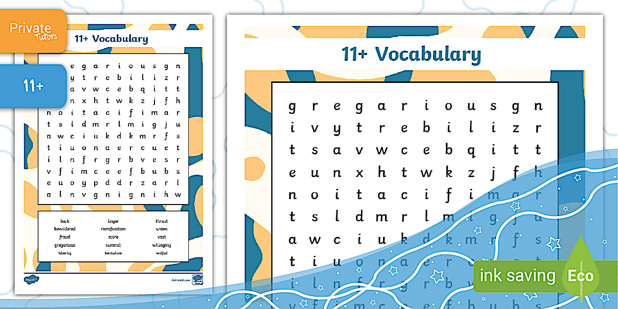 11+ Vocabulary Word Search 3 (Lehrer gemacht) - Twinkl