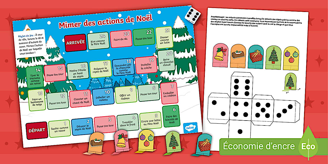 Jeu de mimes d'actions sur le thème de Noël (teacher made)