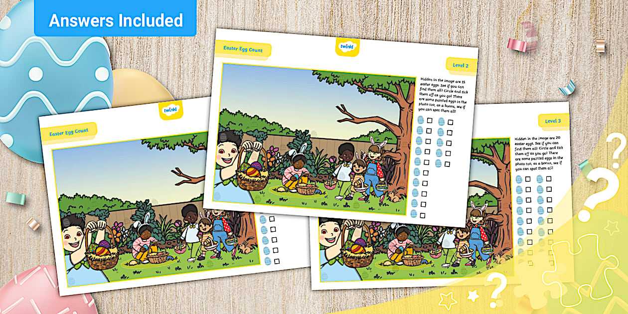 Easter Egg Count Puzzle - All Levels - Kids Puzzles - Twinkl