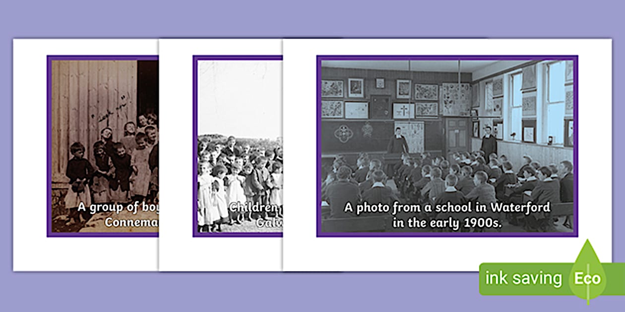 Schools in Ireland in the Past | Display Photos - Twinkl