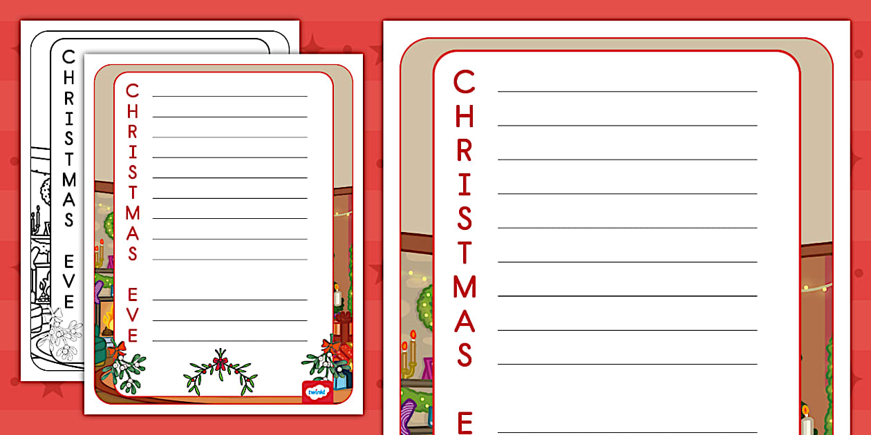 Christmas Eve Acrostic Poem Template (Teacher-Made) - Twinkl