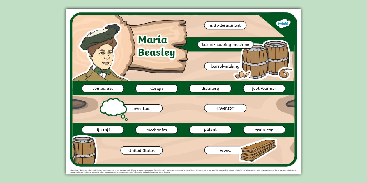 Maria Beasley Word Mat - Twinkl - KS1