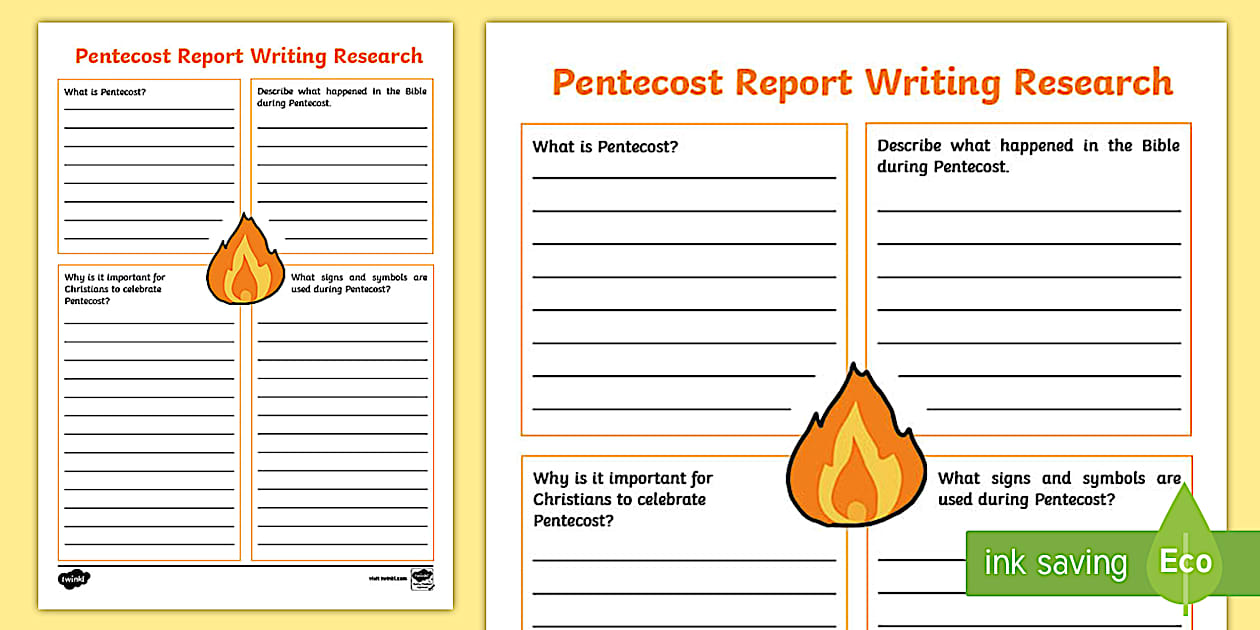 Editable Pentecost: Report Writing Template - Twinkl