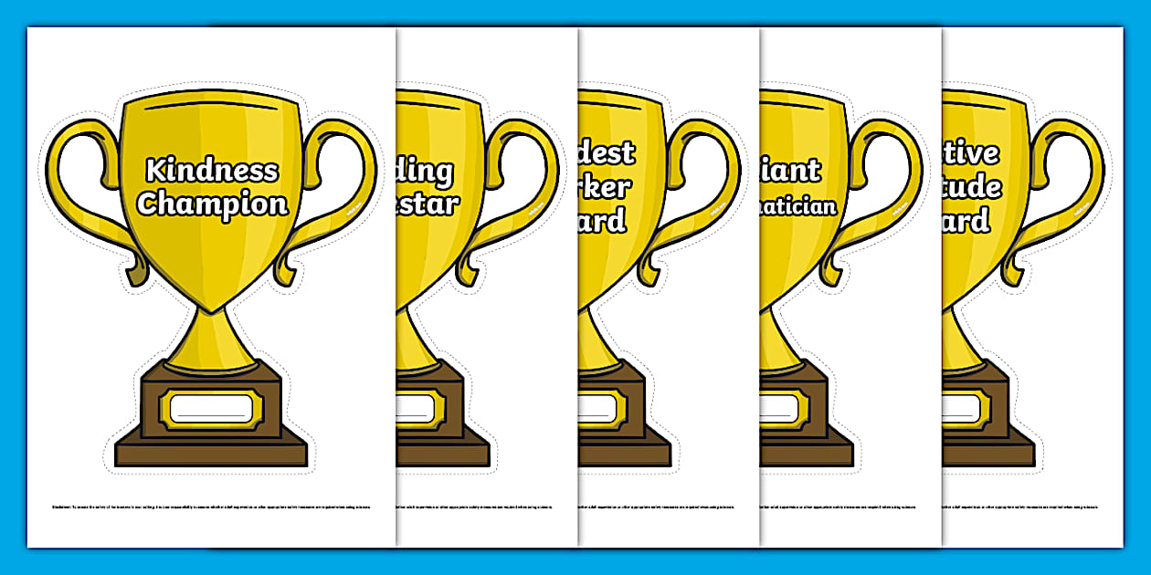 * NEW * Class Awards Trophy Cut-Outs - Twinkl