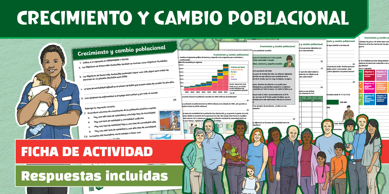 Ficha de actividad: Crecimiento y cambio poblacional - Secundaria