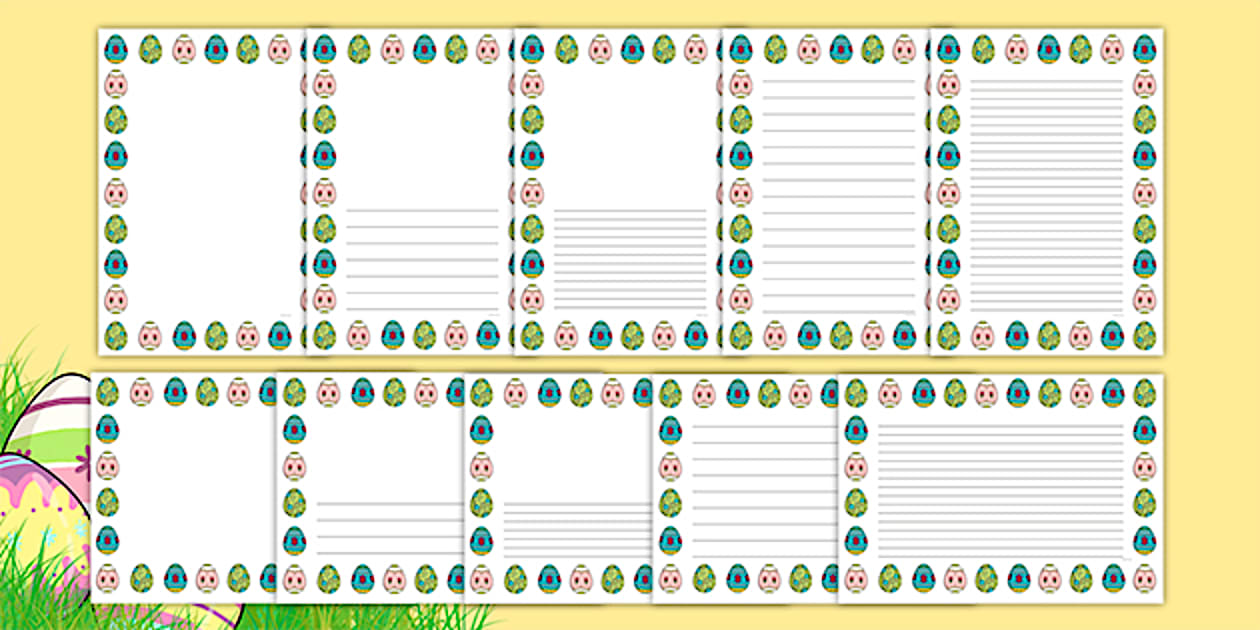 Easter KS1 Page Borders – Easter Egg Borders - Twinkl