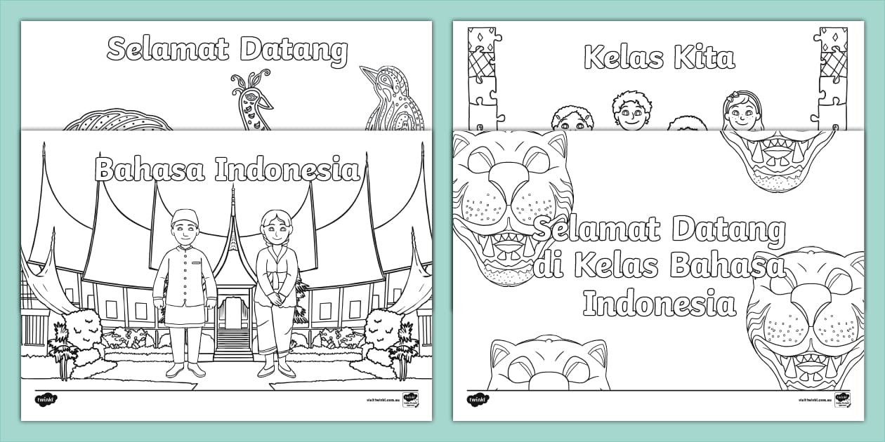 Indonesian Back to School Colouring Batik (teacher made)