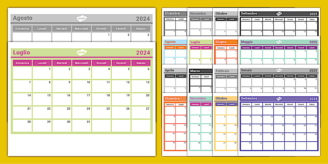 Calendario editabile 2024-25 (teacher made) - Twinkl