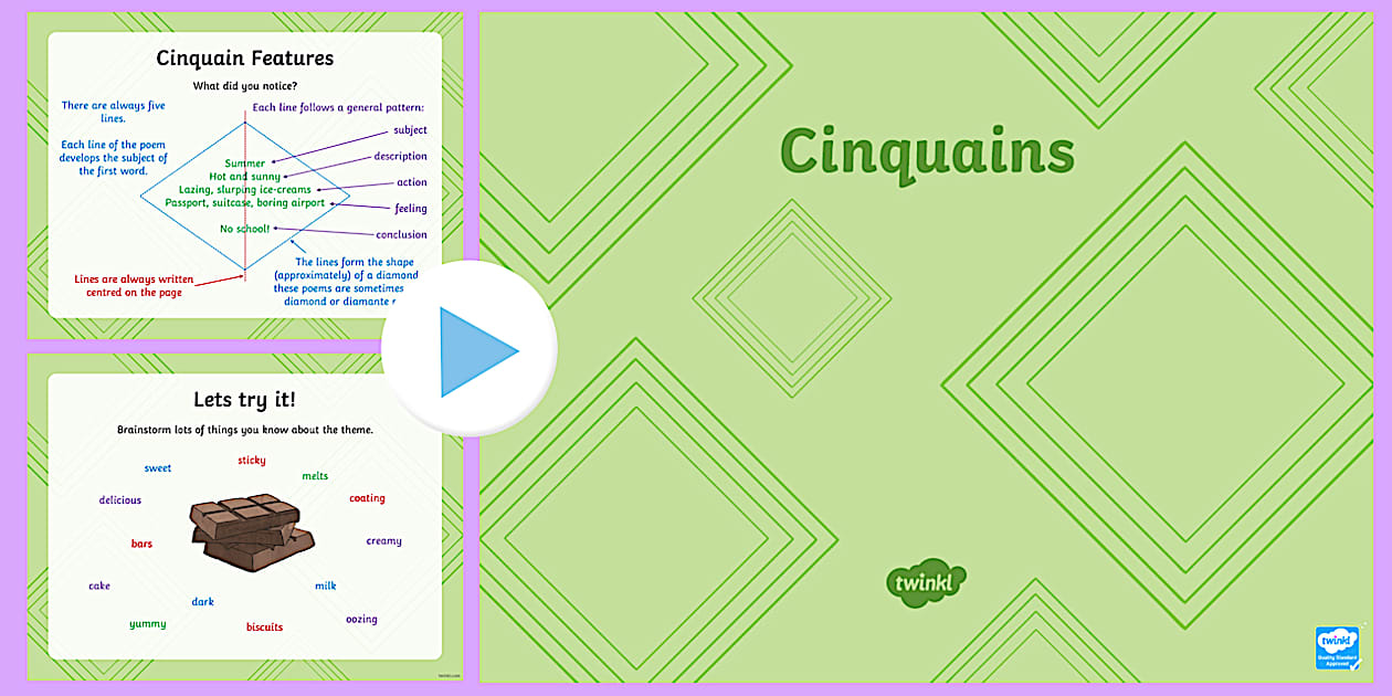 Recognise Some Different Forms of Poetry Cinquains Lesson Resource