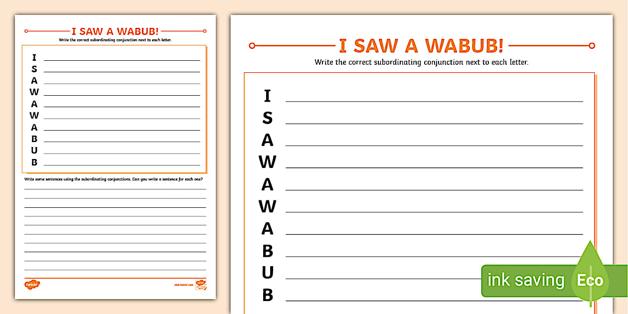 I SAW A WABUB Activity Sheet (teacher made) - Twinkl