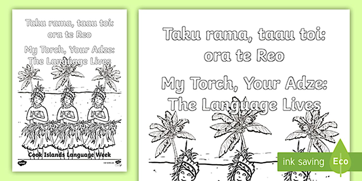 Cook Island Language Week Colouring Page - Twinkl