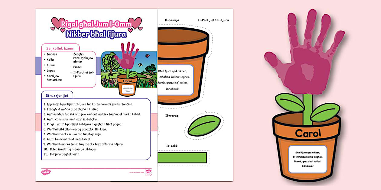 Jum l-Omm l Attività: Nikber Bħal Fjura (Teacher-Made)