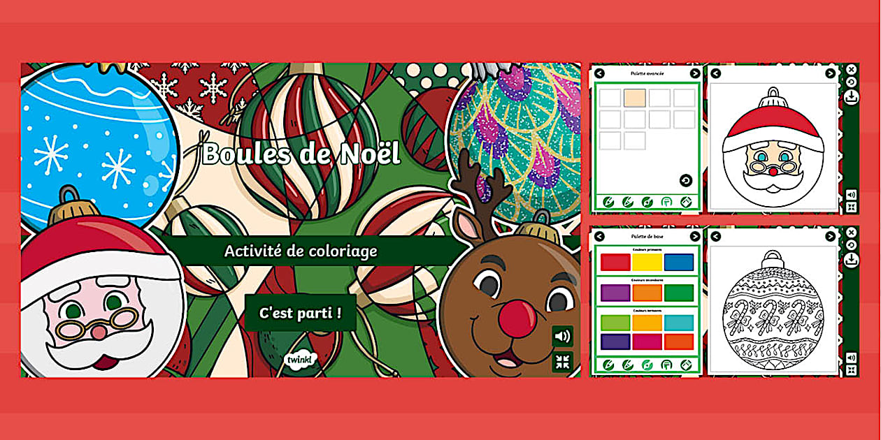Coloriage interactif : Boules de Noël - Twinkl