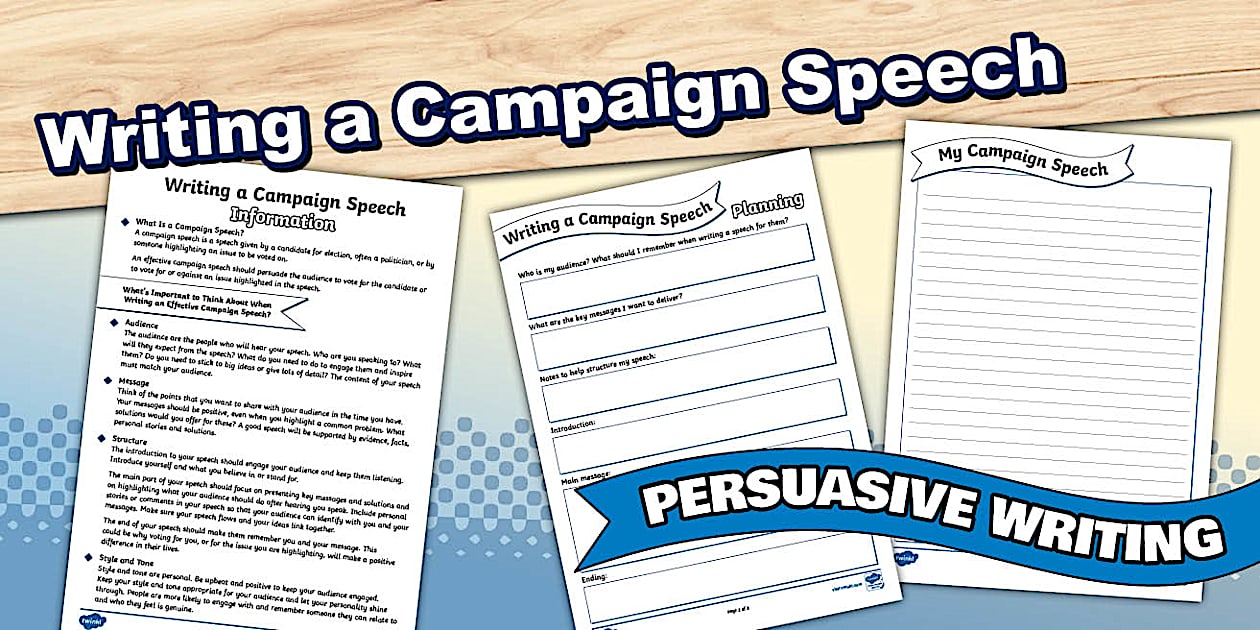Writing a Campaign Speech Activity Sheet