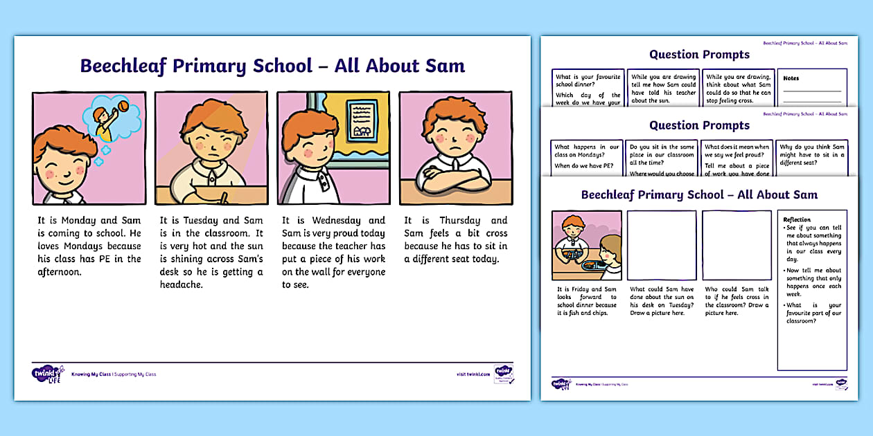 KS1 Beechleaf Story Strips: Sam - Worksheet - Twinkl