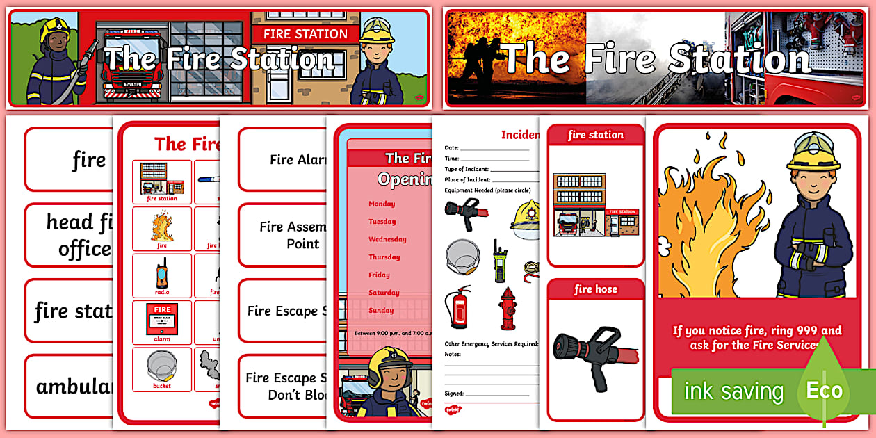 The Fire Station Aistear Display Pack - Twinkl