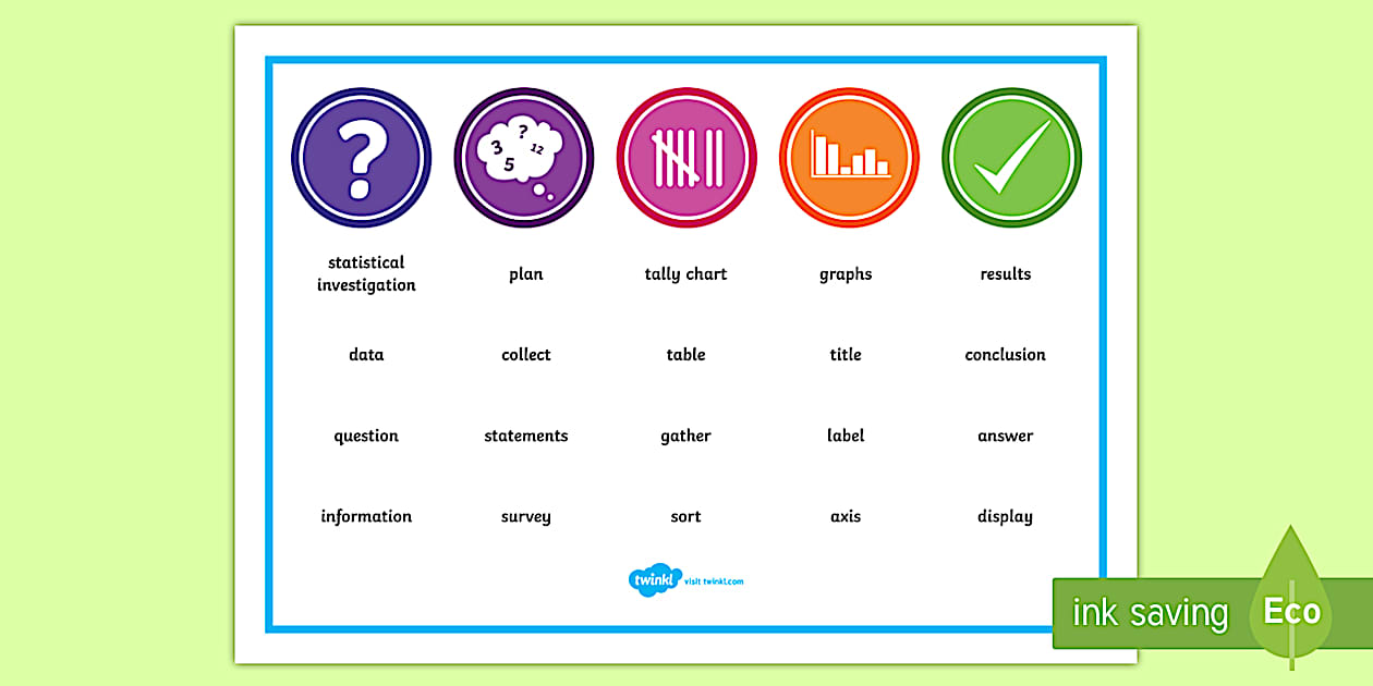 Statistics Word Mat (teacher made) - Twinkl