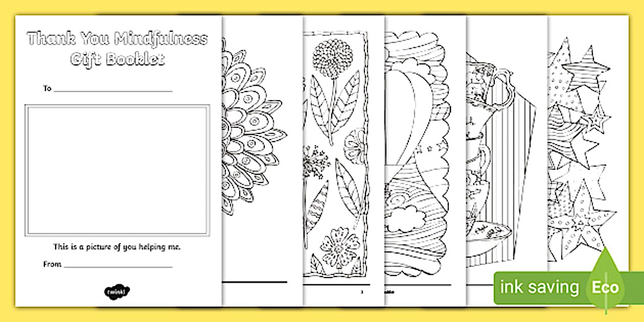Thank You Mindfulness Colouring Gift Booklet (teacher made)