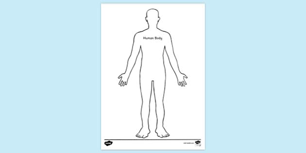 Colouring Page for Human Body | Colouring Sheets - Twinkl