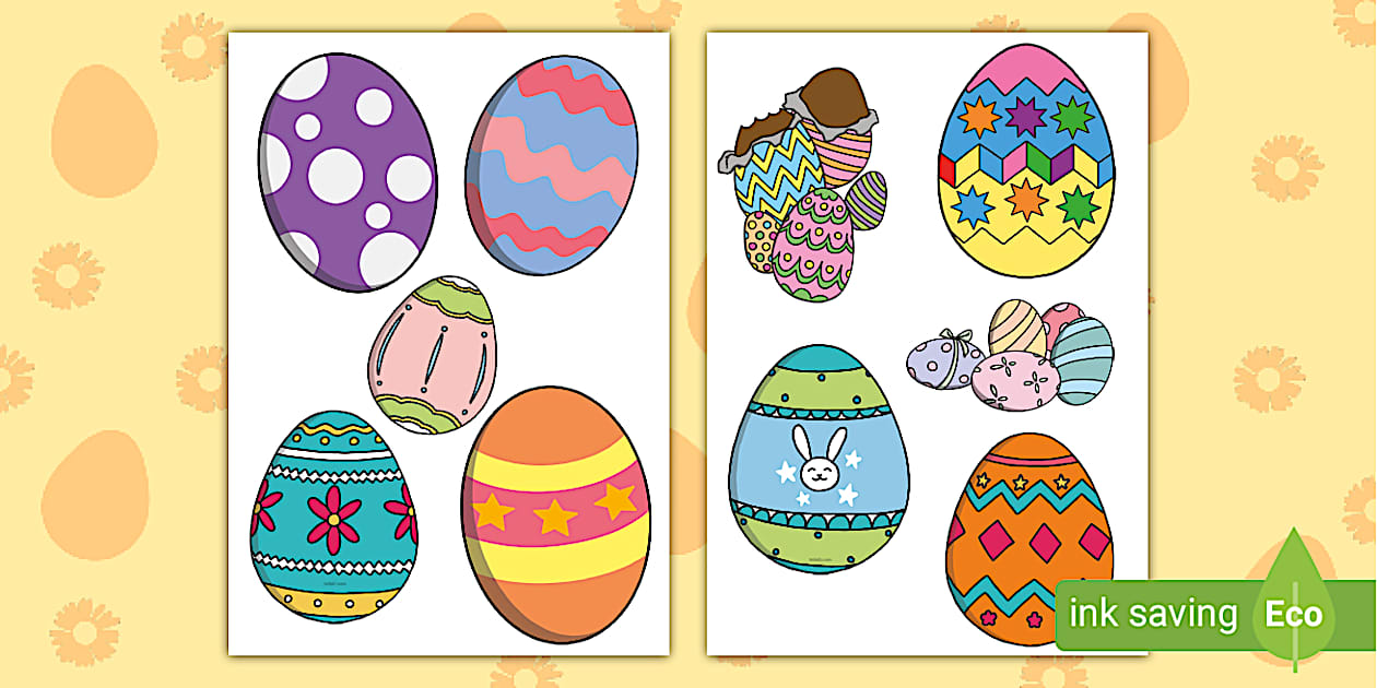 Easter Egg Clip Art Cut-Outs | Twinkl | Easter Decorations