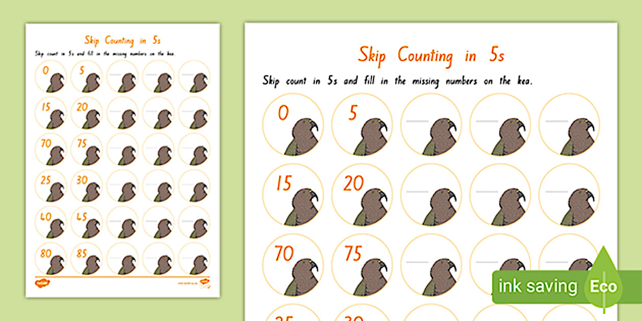 Stage 4 Skip Counting by 5 Worksheet | Twinkl - Twinkl