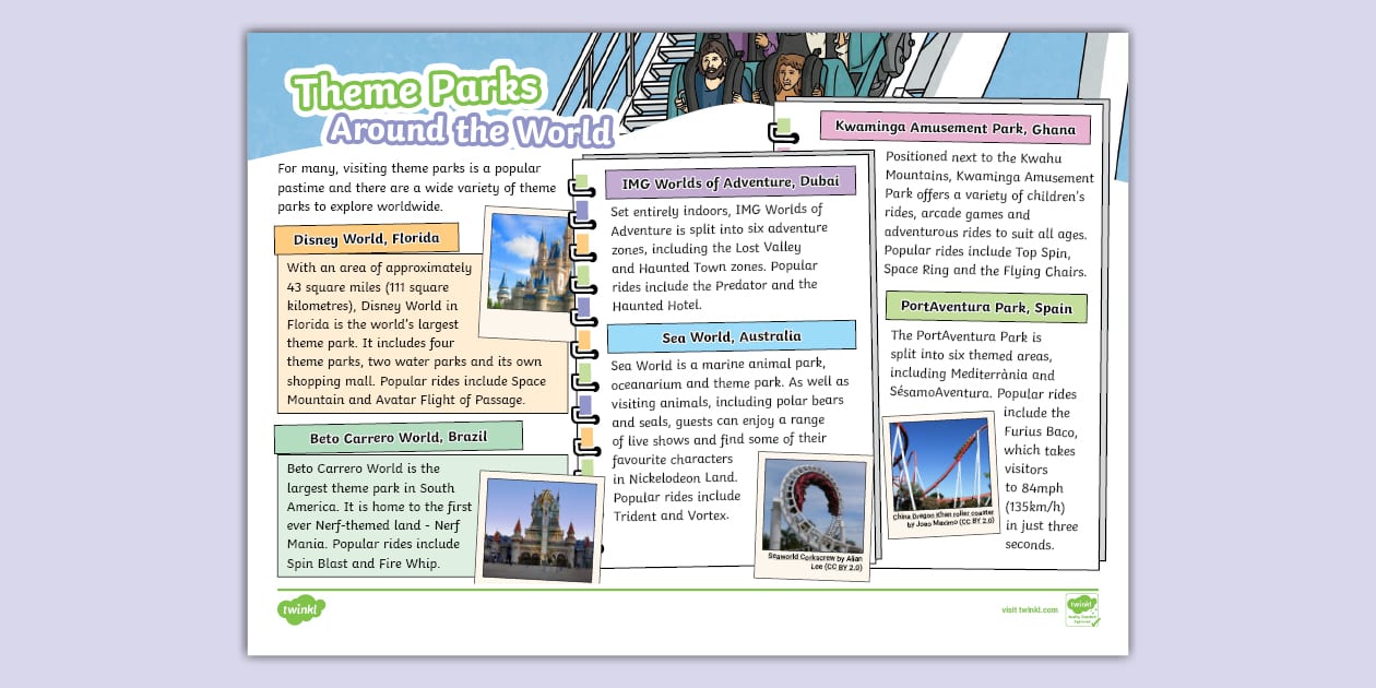 Theme Parks Around the World Fact File - Twinkl - KS2