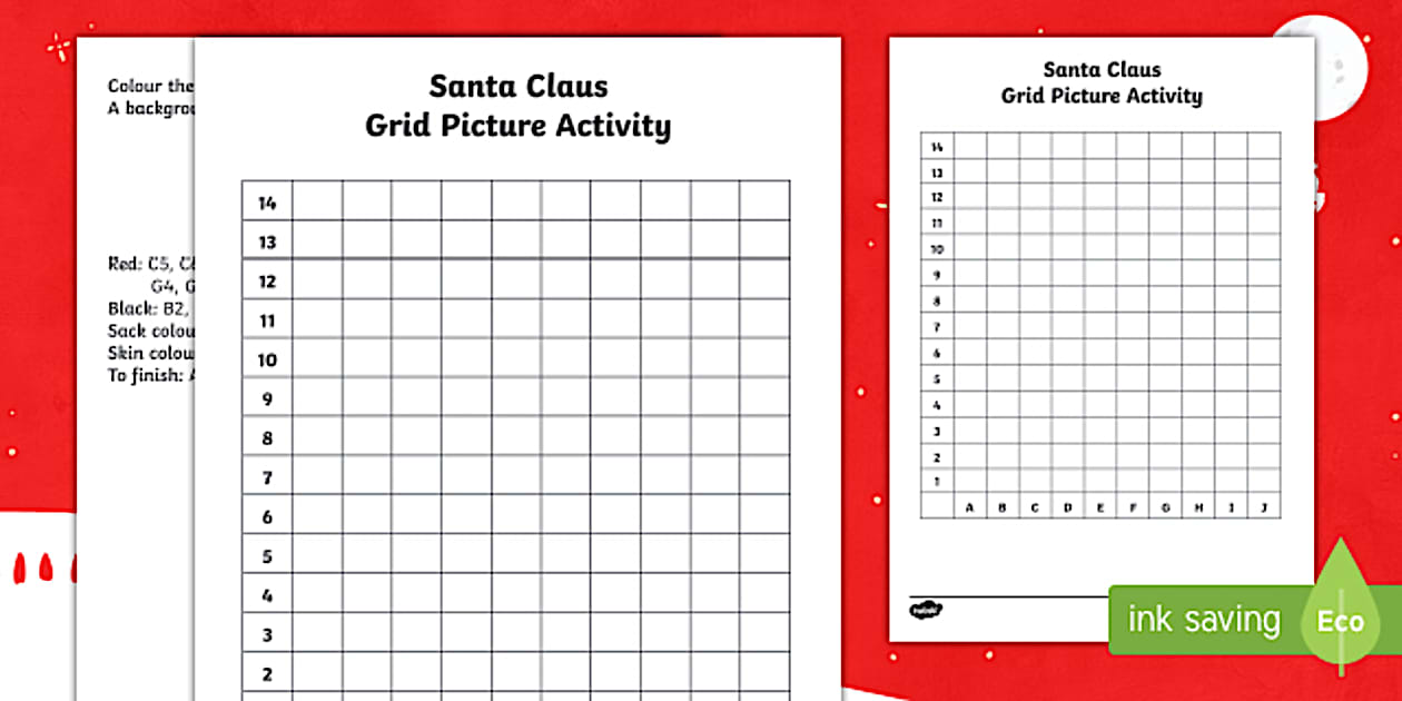Santa Claus Grid Picture Worksheet / Worksheet - Twinkl