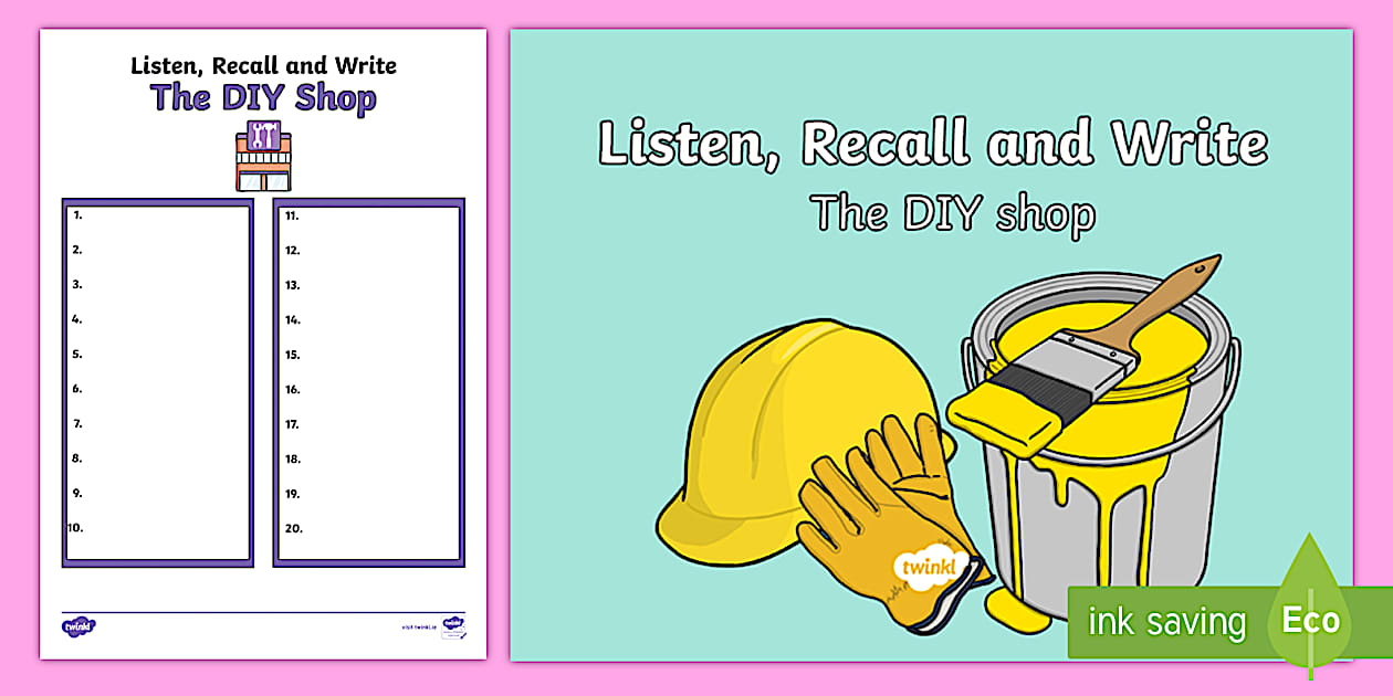 The DIY Shop Oral Language Activity Pack (teacher made)