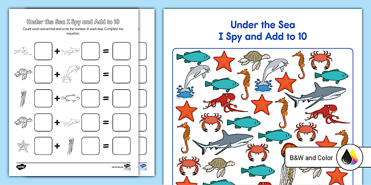 Under the Sea I Spy and Add to 10 | Resource | Twinkl USA