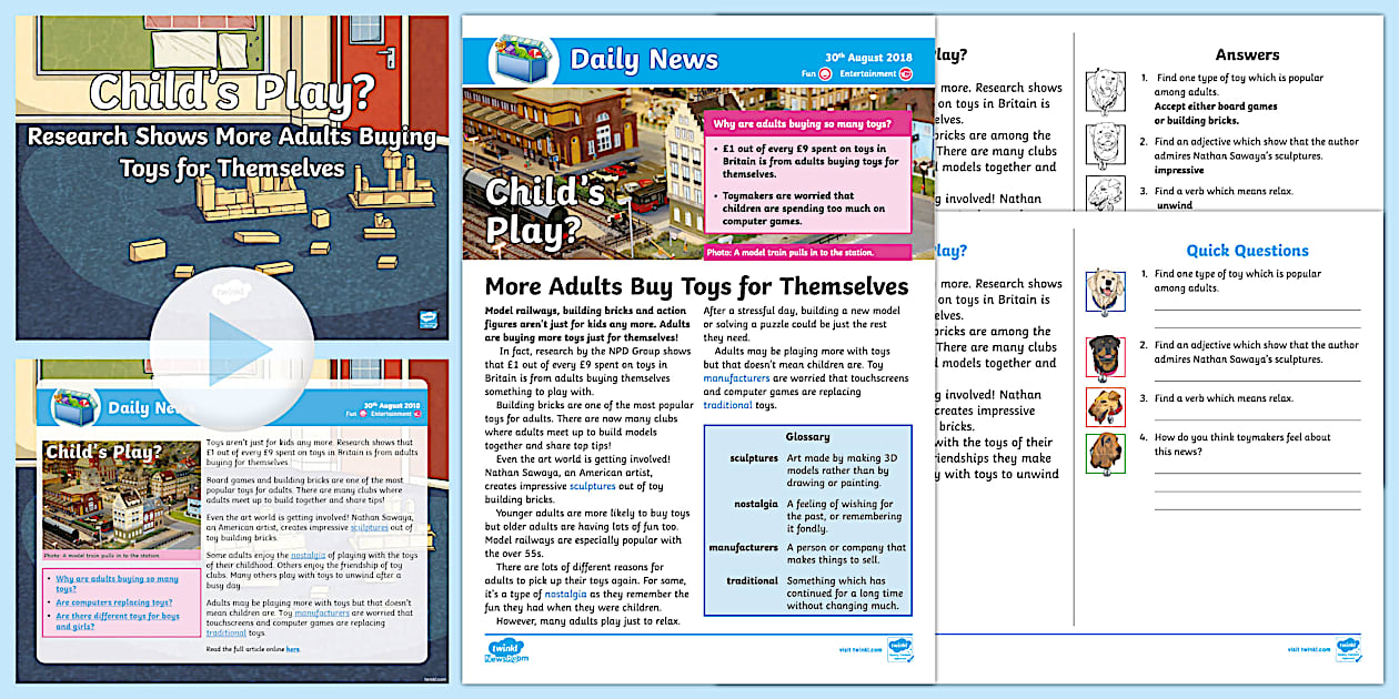 LKS2 Child's Play Daily News Resource Pack (teacher made)