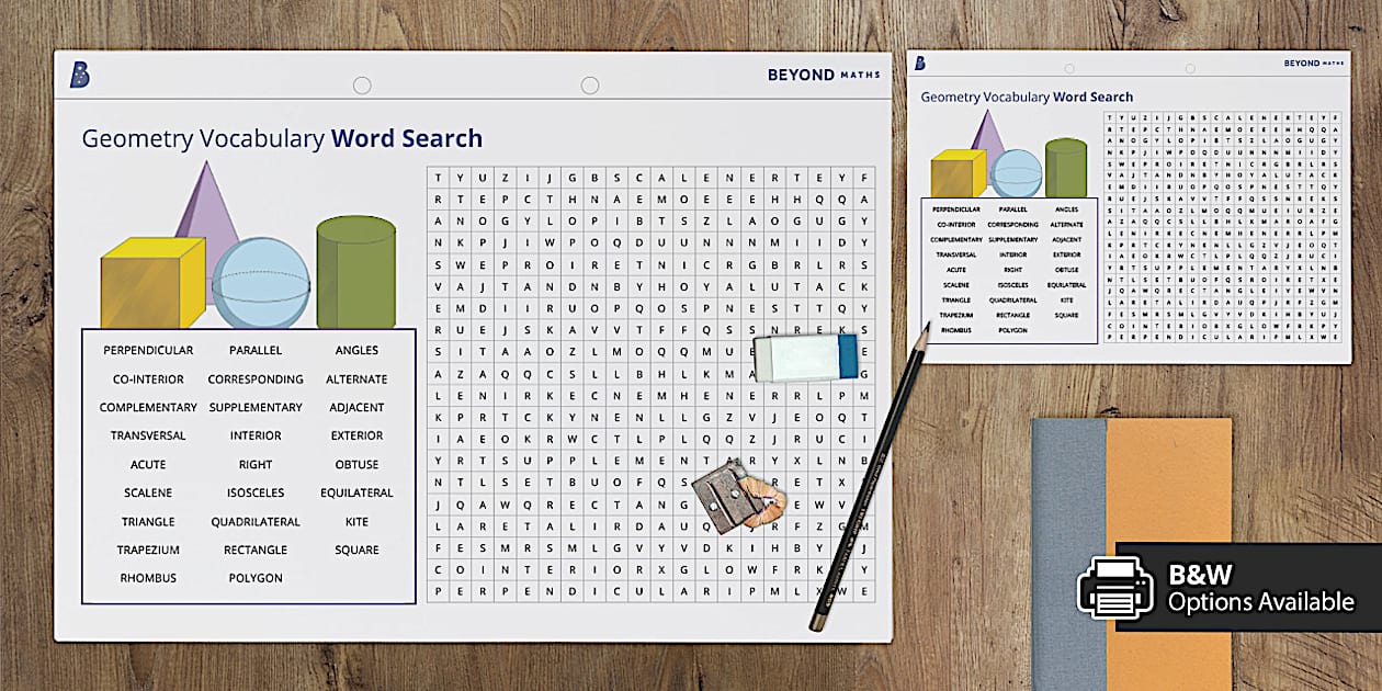 Geometry Vocabulary Word Search (teacher made) - Twinkl