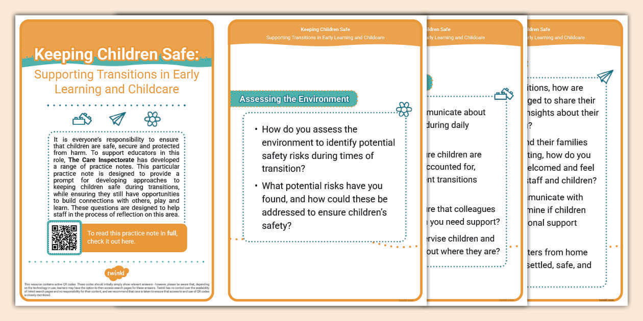 Keeping Children Safe: Transitions in ELC Reflection Cards