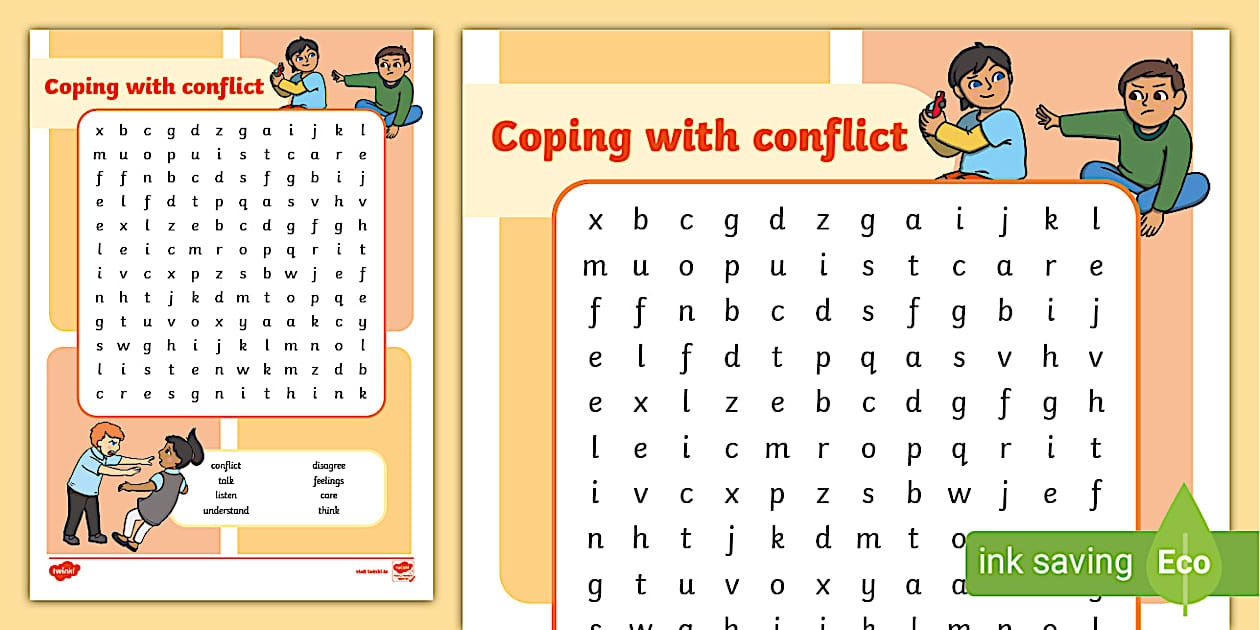 Coping with Conflict Word Search (teacher made) - Twinkl