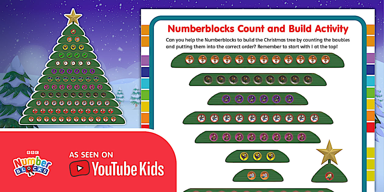 FREE! - Numberblocks: 12 Days of Christmas Count and Build