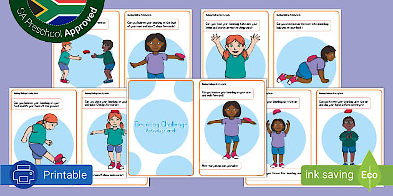 Beanbag Gross Motor Activity Cards