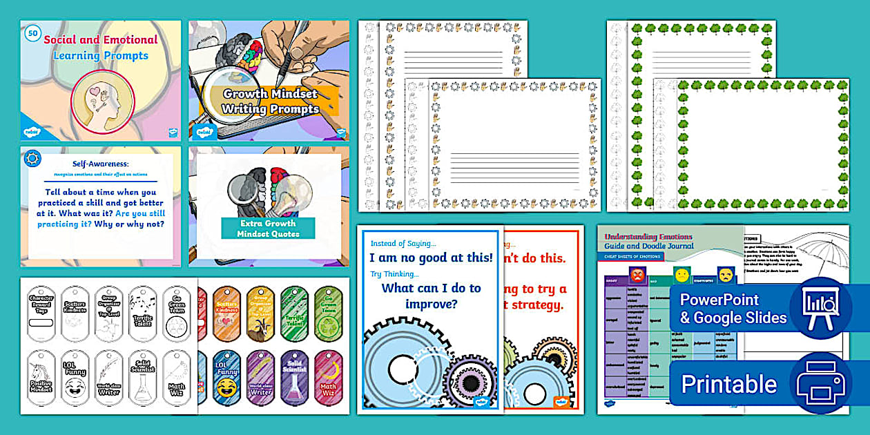 Social and Emotional Learning Growth Mindset Pack for 6th-8th