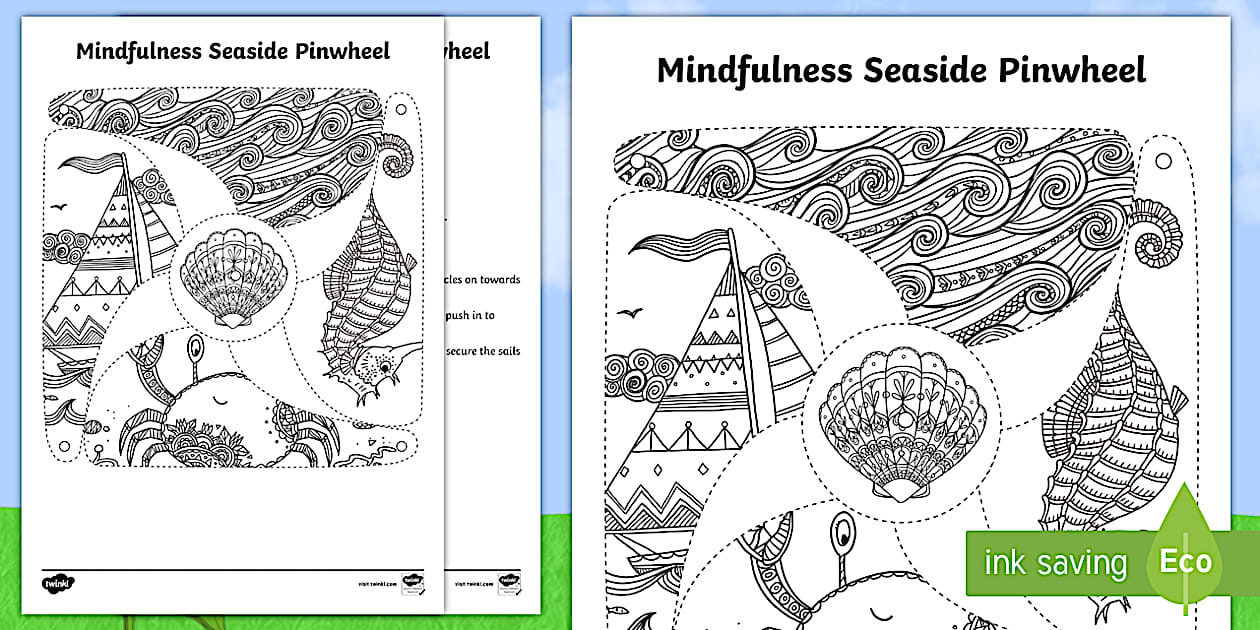 Mindfulness Seaside Pinwheel Activity