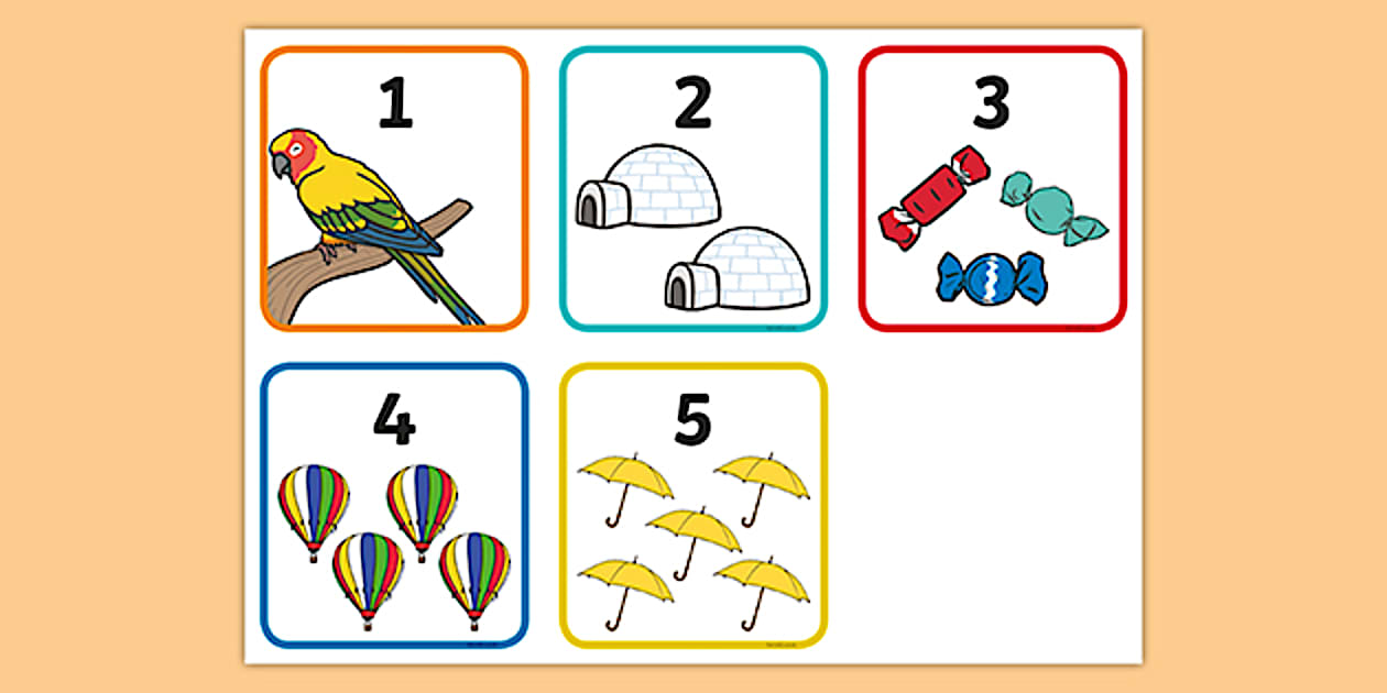 1-5 Number and Quantity Matching Cards (teacher made)