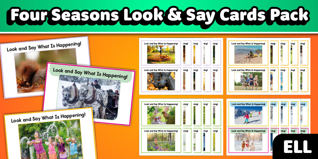 Four Seasons Look & Say What Is Happening Cards Pack for ELL