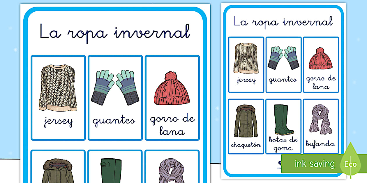 Póster: El vocabulario de invierno (teacher made) - Twinkl